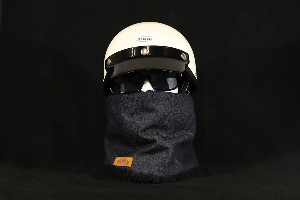 goodsショッピングサイト/商品詳細 ROBIN NECK WARMER /インディゴデニムBL&ブラックファー