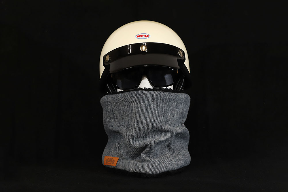 goodsショッピングサイト/商品詳細 ROBIN NECK WARMER /インディゴデニムLB&ブラックファー